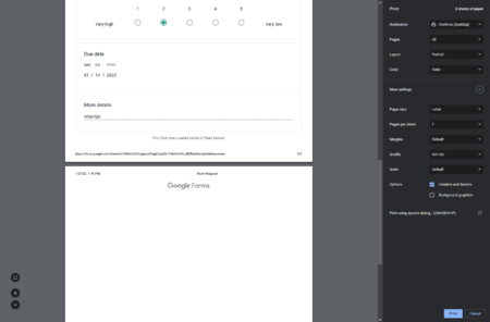 How to Print a Google Form and Its Responses