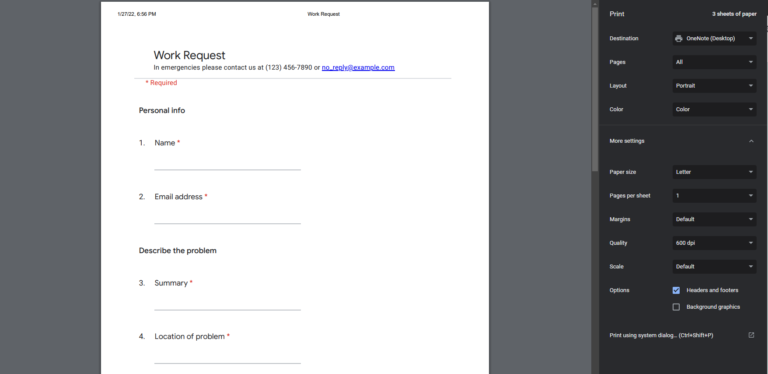How to Print a Google Form and Its Responses