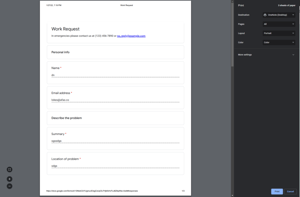 How to Print a Google Form and Its Responses