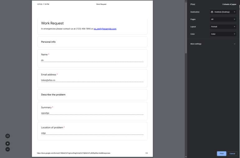How to Print a Google Form and Its Responses