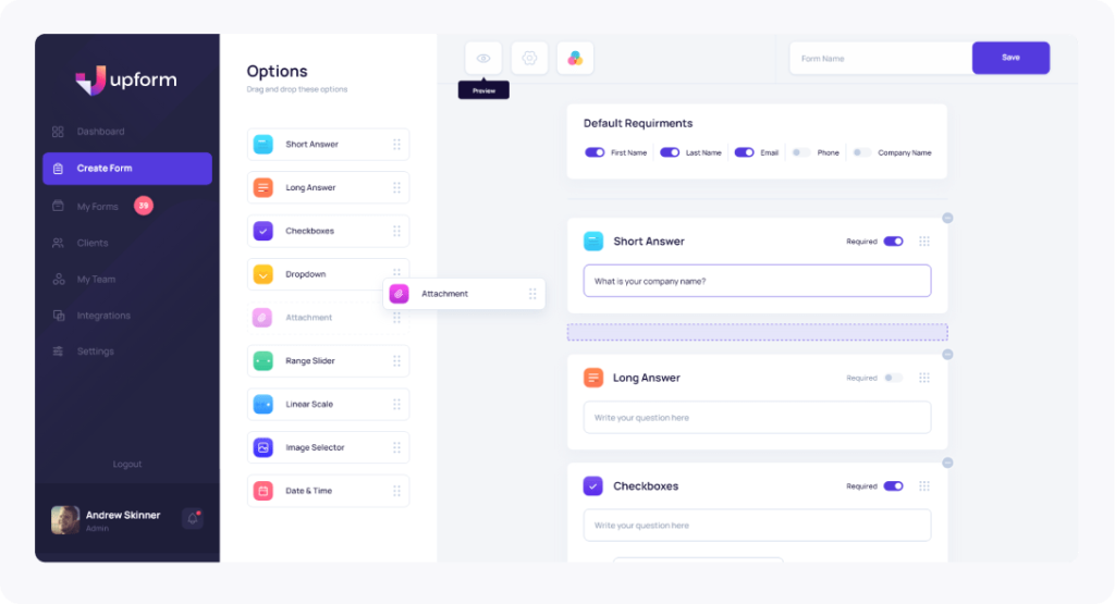 UpForm - Best Online Form Builder | Create Free Online Form